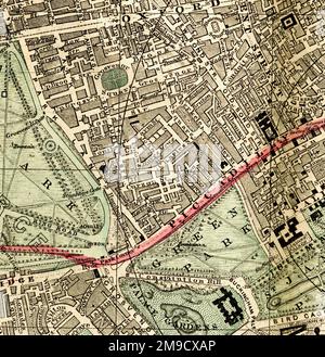 19th century street Map of Mayfair, London (Extract Stock Photo - Alamy