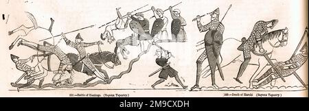 The death of King Harold at the Battle of Hastings, a scene from the ...