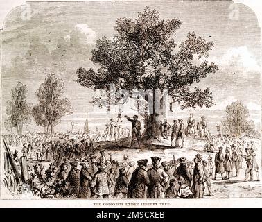 "The Colonists Under Liberty Tree Stock Photo - Alamy