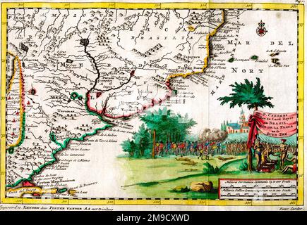 17th century Map of Paraguay Stock Photo - Alamy