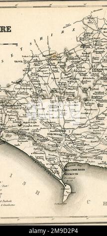 Map Of Dorsetshire Stock Photo - Alamy