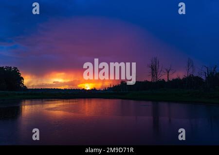 A rainy sunrise in northern Wisconsin Stock Photo - Alamy
