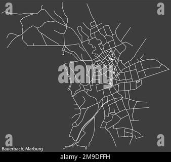 Street roads map of the BAUERBACH DISTRICT, MARBURG Stock Vector Image ...