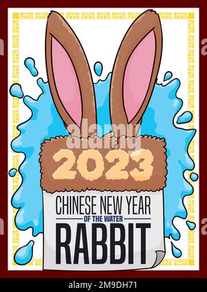 New Year 2023 rabbit sign icon illustration Stock Vector Image & Art ...