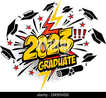 2023 class graduate header. Decorate congratulation for school ...
