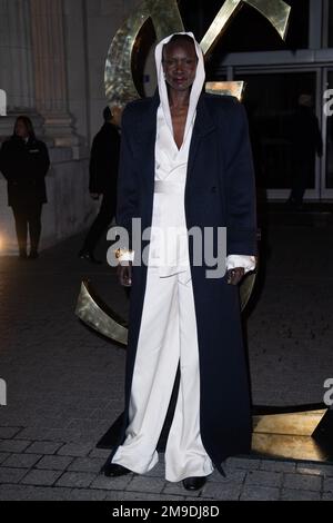 Alek Wek attending the Saint Laurent Menswear Fall-Winter 2023-2024 ...