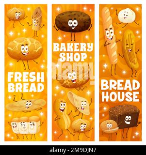 Cartoon Dutch crunch bread or tiger bread character, bakery and pastry ...