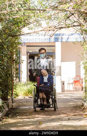 Lucile Randon also known as Sister Andre is seen photographed. She is ...