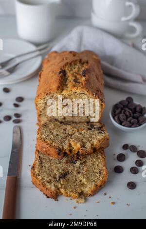 Chocolate chip cookie pound cake Stock Photo - Alamy