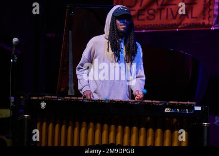 Joel Ross and “Good Vibes”, at the 65th Monterey Jazz Festival Stock ...