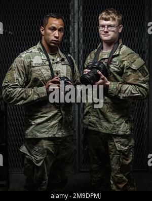 U.S. Army Spc. Jameson Harris, a visual information specialist assigned ...