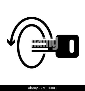 motor turn up icon, black vector sign with editable strokes, concept ...