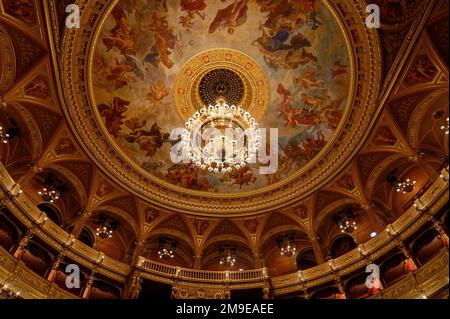 Opera, theatre room, ceiling, chandelier, interior view, VI. Budapest ...