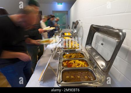 Guests at the Persian buffet at a party, Bavaria, Germany Stock Photo ...