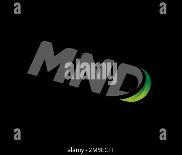 MND company, rotated logo, black background Stock Photo - Alamy
