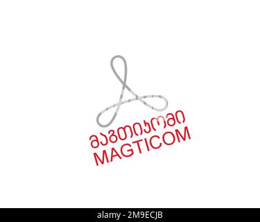 MagtiCom, rotated logo, white background B Stock Photo - Alamy