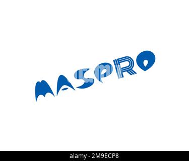 Maspro Denkoh, rotated logo, white background B Stock Photo - Alamy