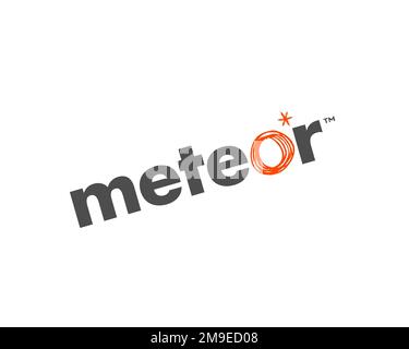 Meteor mobile network, Logo, White background Stock Photo - Alamy