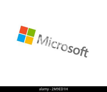 Microsoft Algeria, rotated logo, white background Stock Photo - Alamy