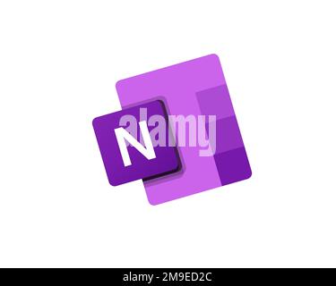 Microsoft OneNote, rotated logo, white background B Stock Photo - Alamy