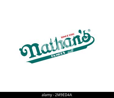 Nathan's Famous, Logo, White Background Stock Photo - Alamy