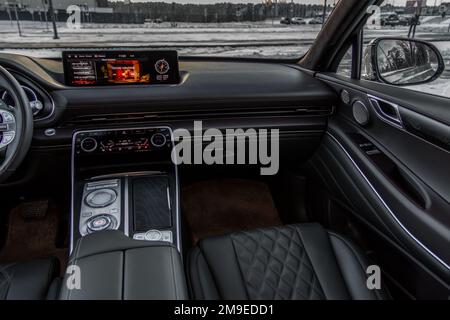 MOSCOW, RUSSIA - DECEMBER 04, 2021 Genesis GV80 (JX1), a modern SUV car ...