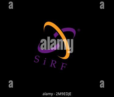 SiRF, rotated logo, black background Stock Photo - Alamy