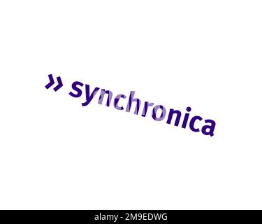 Synchronica, rotated logo, white background Stock Photo - Alamy