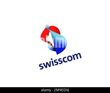 Swisscom, rotated logo, white background B Stock Photo - Alamy