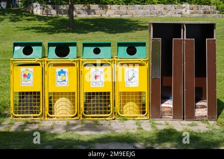 Container for waste separation, Hagnau, Lake Constance, Baden ...