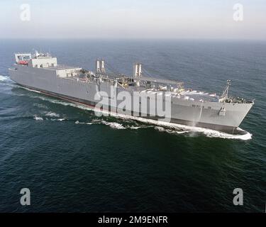 Starboard bow view of the MSC (Military Sealift Command) strategic heavy lift ship USNS SISLER ...