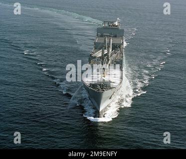 Low oblique bow-on view of the Military Sealift Command (MSC) vehicle transport ship USNS Gordon ...