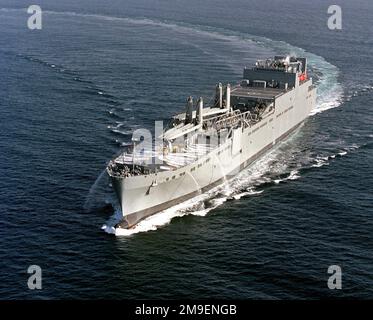 Starboard bow view of the MSC (Military Sealift Command) strategic heavy lift ship USNS SISLER ...