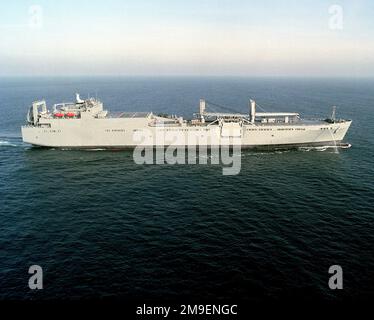 A starboard beam view of the Military Sealift Command (MSC) Fast Sealift ship, USNS PILILAAU (T ...