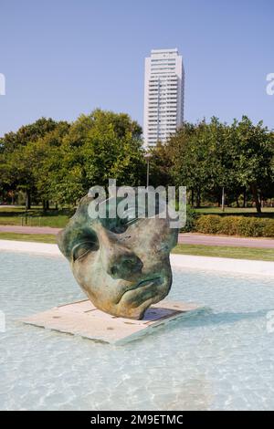 Statue representing a Section of the Human Face near the City of Arts ...