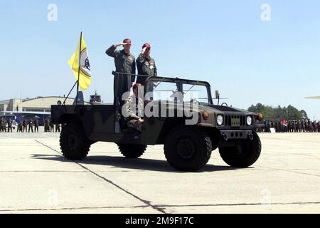 US Air Force General Charles T. Robertson, Jr. (left), USAF Major ...