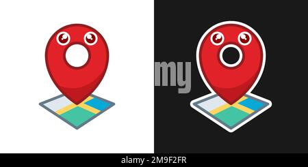 Maps, location and navigation icons. Black background Stock Vector ...