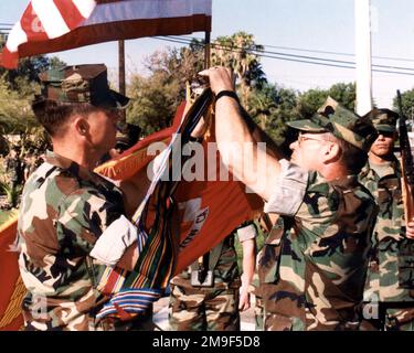 US Marine Colonel Mark A. Costa (Right), Base Commander, Marine Corps ...