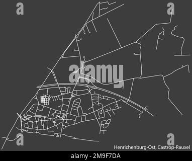 Street roads map of the HENRICHENBURG OST DISTRICT, CASTROP-RAUXEL ...