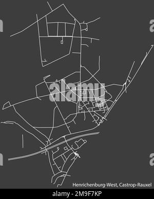 Street roads map of the HENRICHENBURG WEST DISTRICT, CASTROP-RAUXEL ...