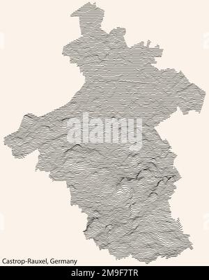 Topographic relief map of CASTROP-RAUXEL, GERMANY Stock Vector Image ...