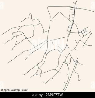 Street roads map of the DINGEN DISTRICT, CASTROP-RAUXEL Stock Vector ...