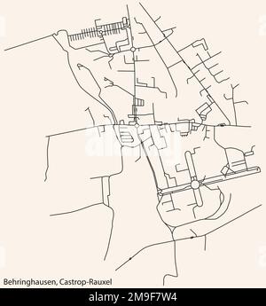 Street roads map of the BEHRINGHAUSEN DISTRICT, CASTROP-RAUXEL Stock ...