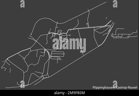 Street roads map of the PÖPPINGHAUSEN DISTRICT, CASTROP-RAUXEL Stock ...