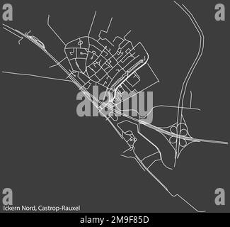 Street roads map of the RAUXEL NORD DISTRICT, CASTROP-RAUXEL Stock ...