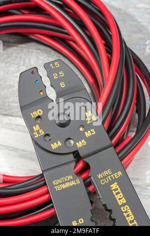 Close shot of Chinese made unbranded wire stripper & wire cutter for 26 ...