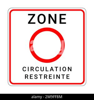 ZCR restricted traffic zone symbol icon called zone a circulation ...
