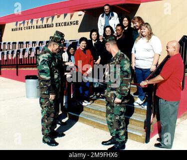 US Marine Colonel Mark A. Costa (Right), Base Commander, Marine Corps ...