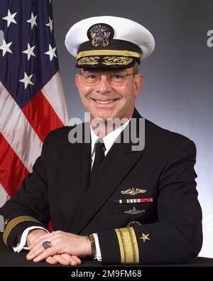 Portrait of US Navy Rear Admiral (lower half) David D. Pruett. (covered ...