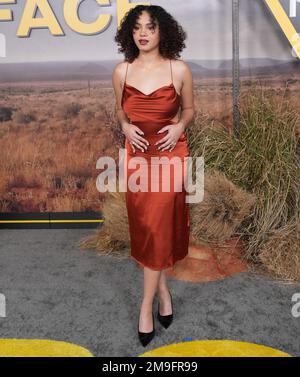 Jasmine Aiyana Garvin arrives at the Peacock''s POKER FACE Los Angeles ...
